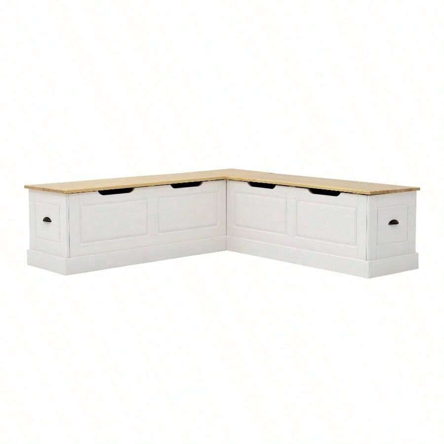 Linon Romero Backless Corner Dining Breakfast Nook With Storage Seats 4 ...