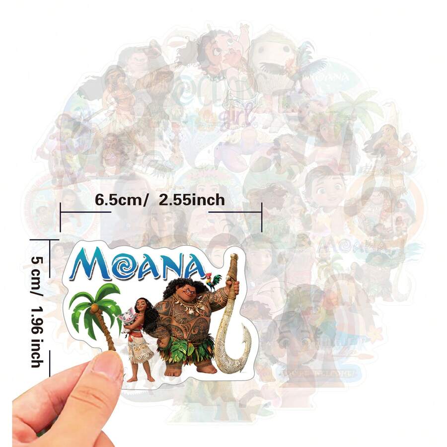 Disney 50Pcs Disney Cartoon Moana Stickers Waterproof Decals Laptop ...