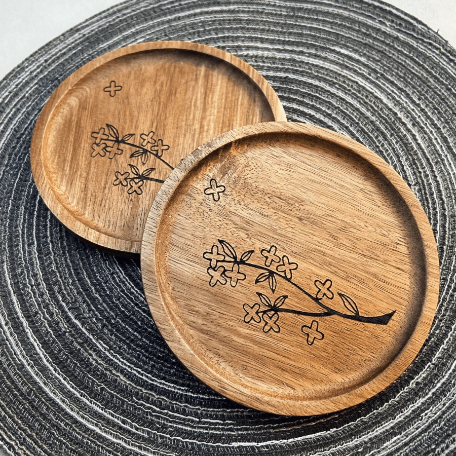 1pc Leaf Pattern Wooden Tray, Used For Holding Food, Snacks, Drinks ...