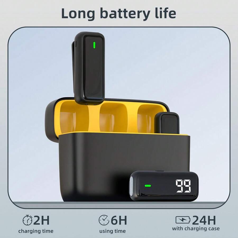 Lapel Microphone Wireless For Android Phone - Dual Lavalier Microphone ...