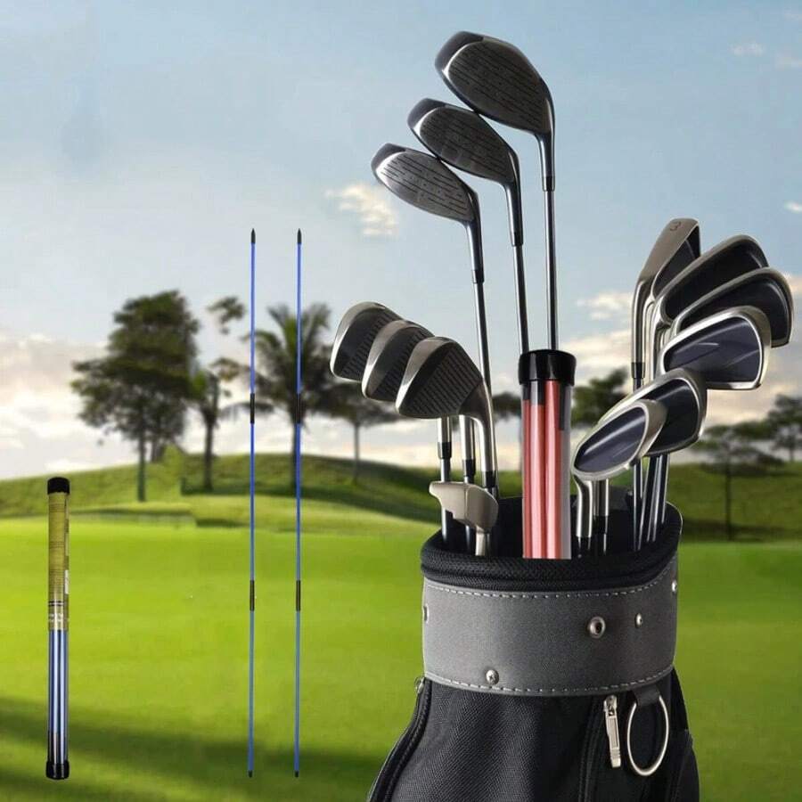 2 Pack Golf Alignment Stick Golf Alignment Sticks Collapsible Golf Practice Rods Swing Trainer ...