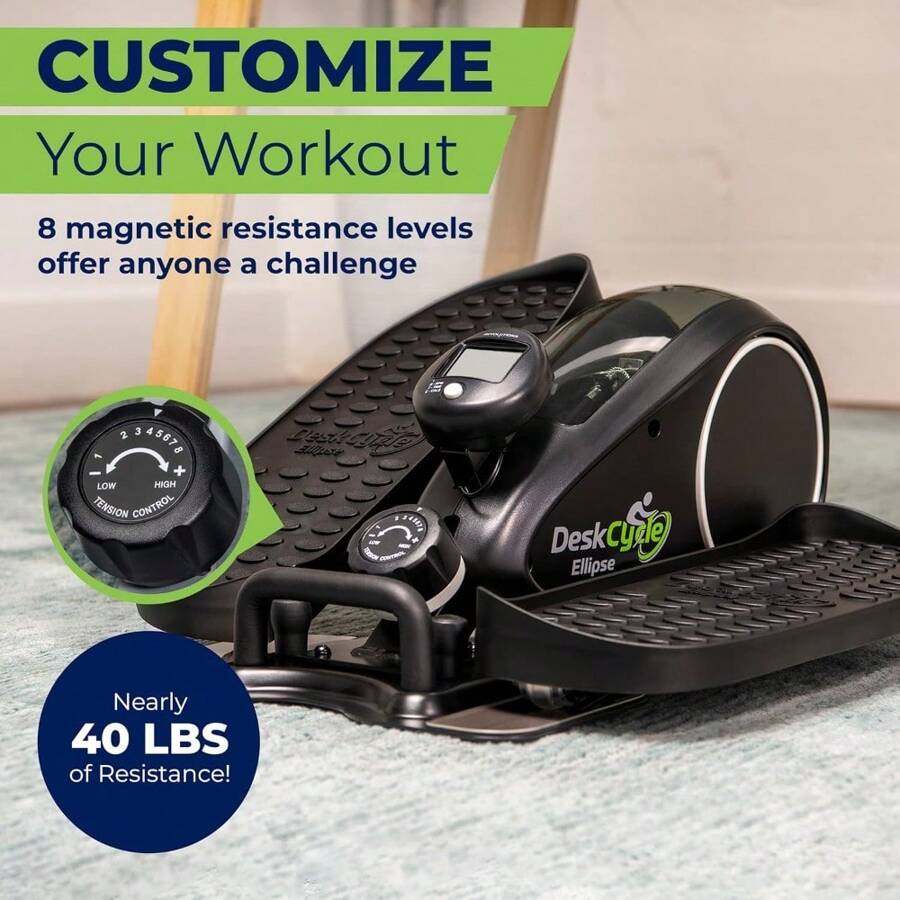 Ellipse Leg Exerciser - Under Desk Elliptical Machine And Foot Pedal ...