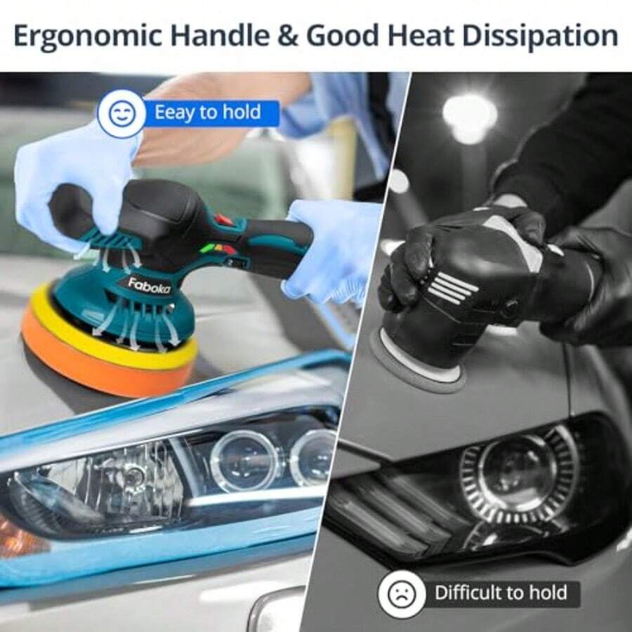 6 Inch Cordless Car Buffer Polisher 12V Dual Action Random Orbital ...