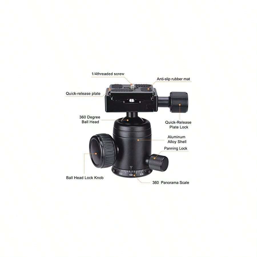 360° Ball Head Heavy Duty Camera Mount For DSLR Mirrorless Camcorders ...