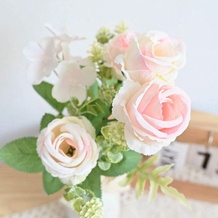 Artificial Rose Bouquet 3pcs Silk Fake Flowers Home Room Decoration ...