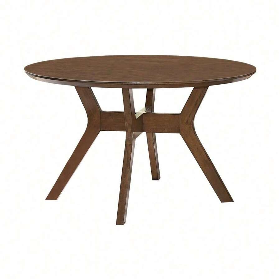 Classic Light Oak Finish 52-Inch Round Dinng Table 1pc Mid-Century ...