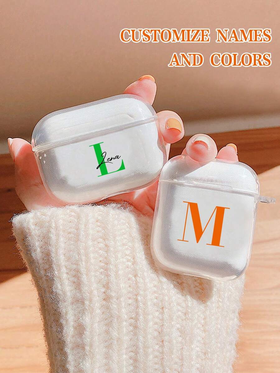 1 Piece Apple Customized Initial Letter Monogram Signature Transparent ...