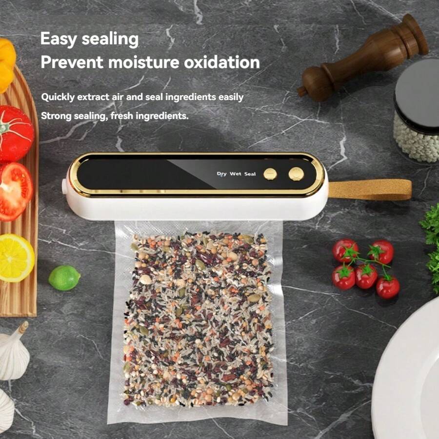 Wireless Rechargeable Portable Vacuum Sealer For Home, Dry & Wet Food ...