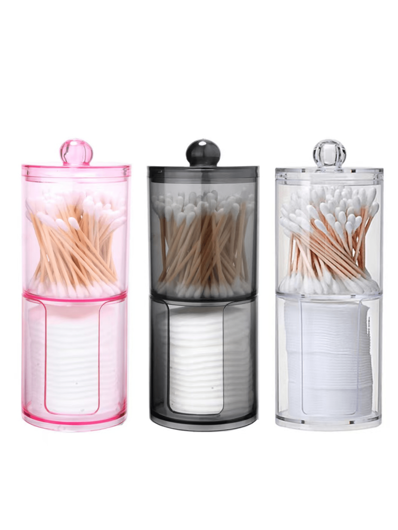 1pc Cleaning Swab Holder With Tray, Plastic Bathroom Jar Containers ...