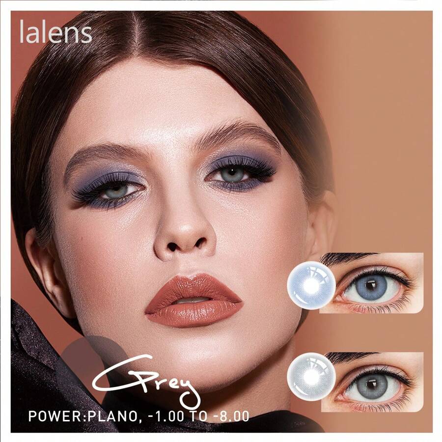 Lentilles de contact de couleur grise naturelle Lalens Queen, jetables ...