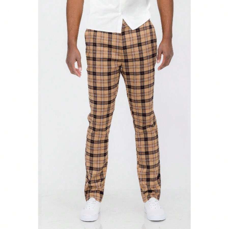 Mens Plaid Trouser Pants | SHEIN USA