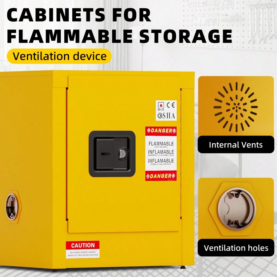 Flammable Safety Cabinet, Galvanized Steel, Laboratory Cabinets ...