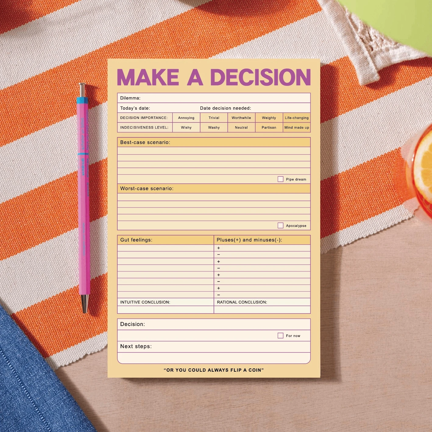 Bloc-notes pour prendre des décisions : Prenez des décisions rapidement ...