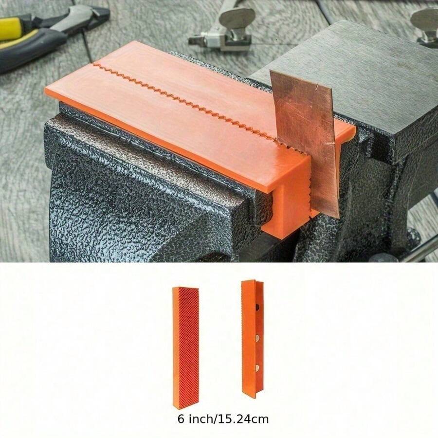 2-Piece Orange 6-Inch Soft Magnetic Jaw Protector Pads For Metal Vises ...