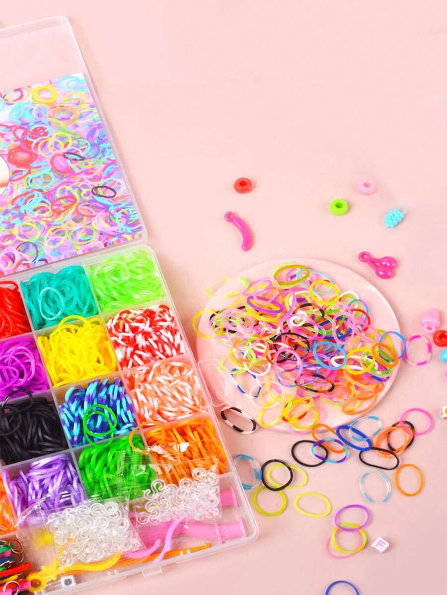 40-Slot 2500pcs Rainbow DIY Loom Band Kit, Colorful Rubber Bands ...
