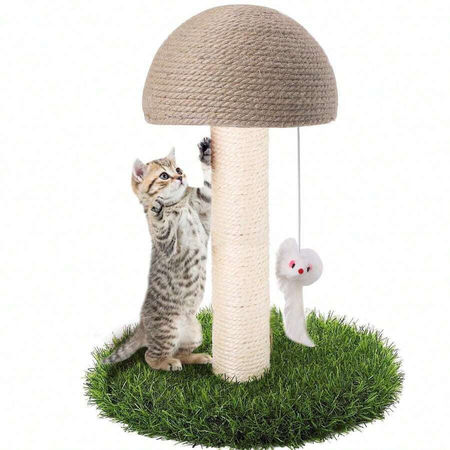 Cat Scratching Post, Mushroom Claw Scratching Post For Kitty, Natural ...