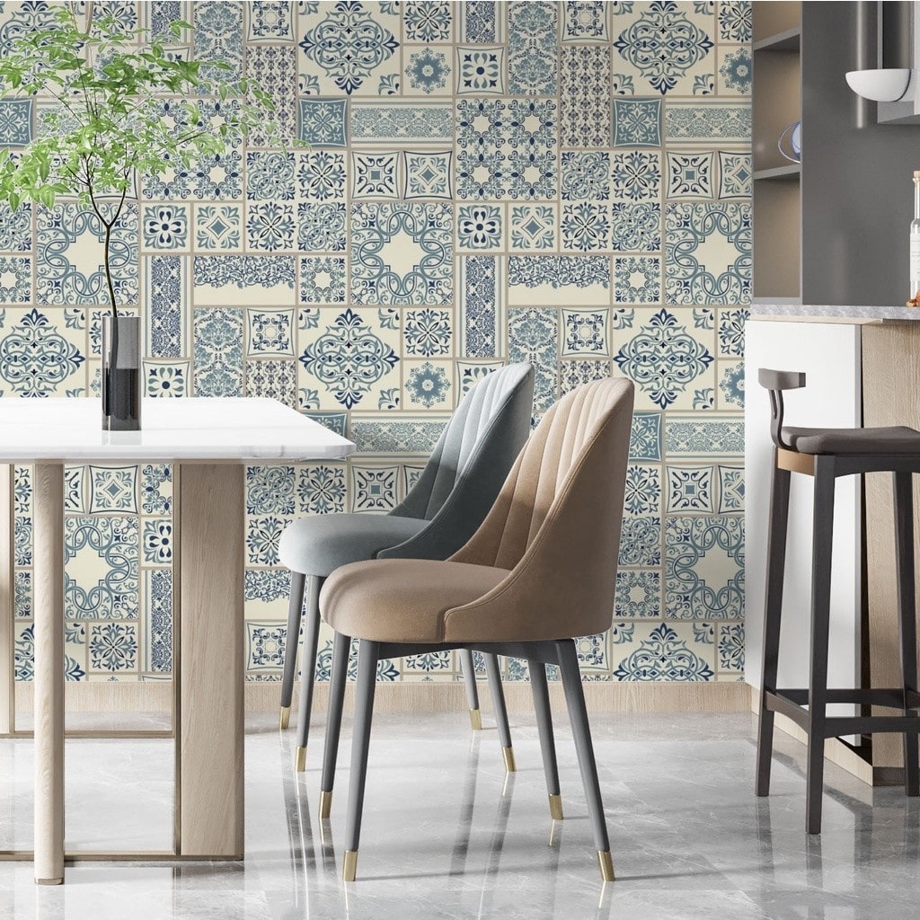 Self-Adhesive Wallpaper For Kitchen/Outdoor/Restaurant - Blue ...