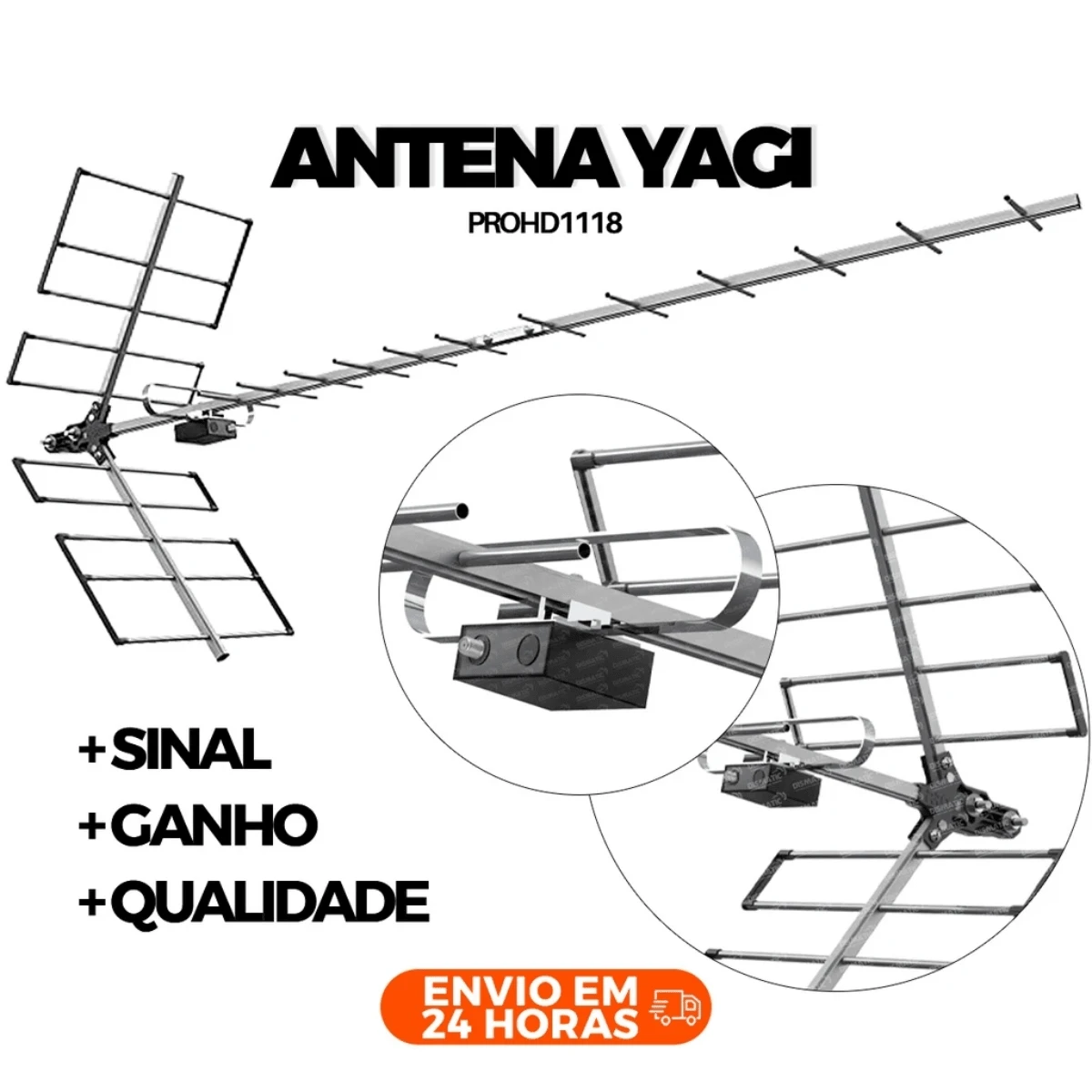 PROHD-1118 4K High Gain Long Range Outdoor Digital Yagi Antenna | SHEIN ...