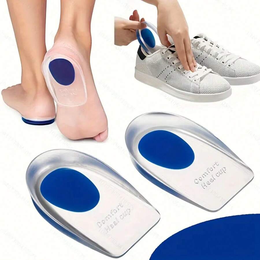 1pair Soft Silicone Gel Insoles For Heel Spurs, Foot Cushions, Shoe ...