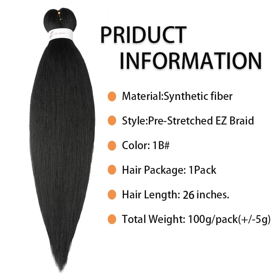 Trecce in fibra sintetica prericciate, texture Yaki, misura 26 pollici ...