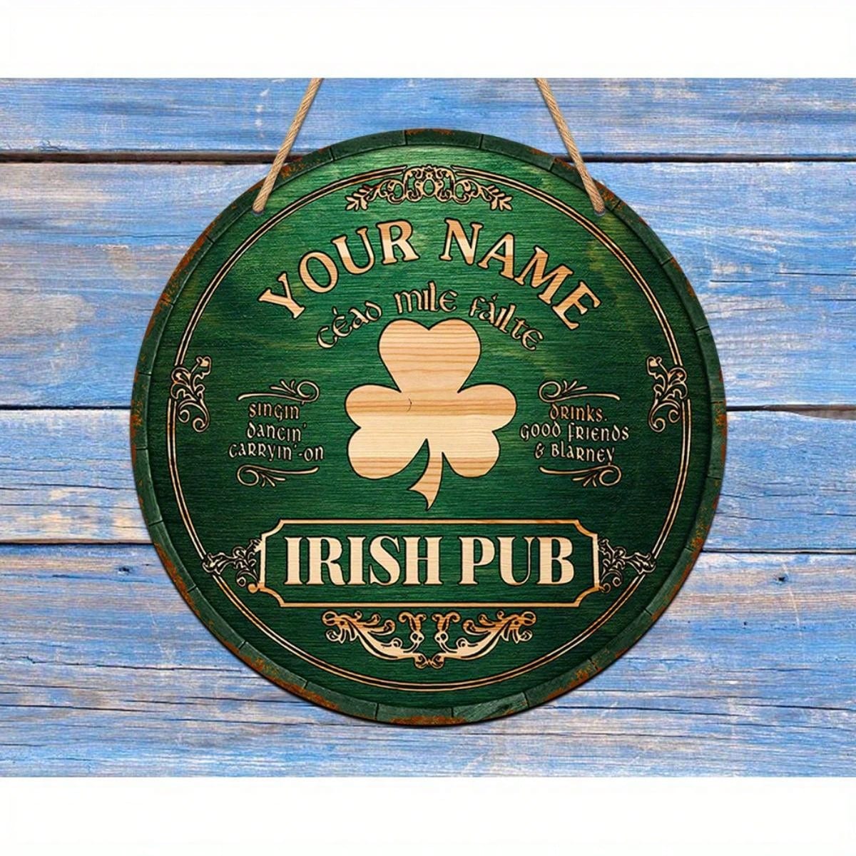 1pc Vintage Wooden Irish Pub Sign - 8x8 Inch Personalized Wall Decor ...