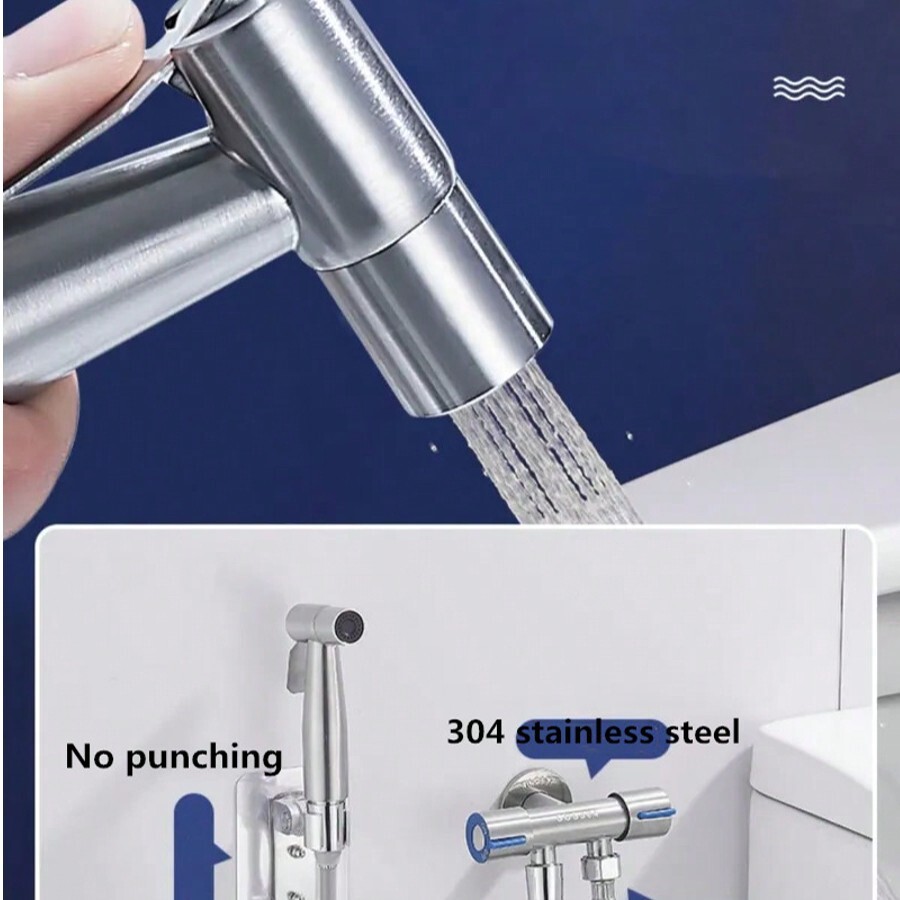 Handheld Bidet Sprayer Set Stainless Steel Spray Gun Shower Handheld ...