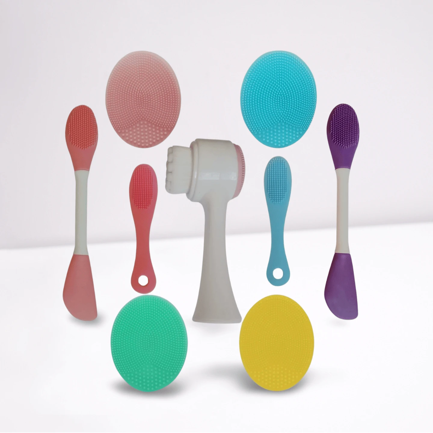 9-In-1 Face Scrubber Face Cleaning Brushes Super Soft Silicone Facial ...