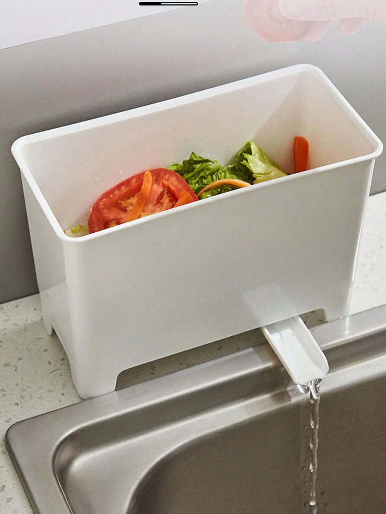 Kitchen Sink-Side Trash Can With Drainage, Food Waste & Juice Filter ...