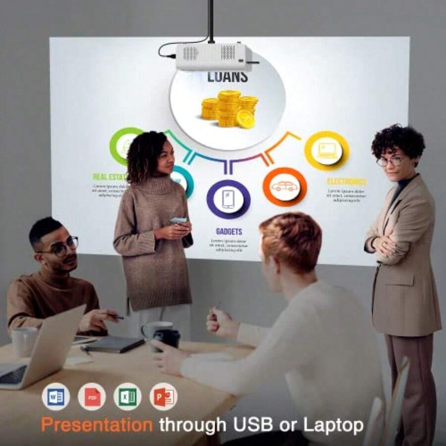 2024 Upgrade 5G WiFi Bluetooth Projector 700 ANSI Lumens 4K Supported ...