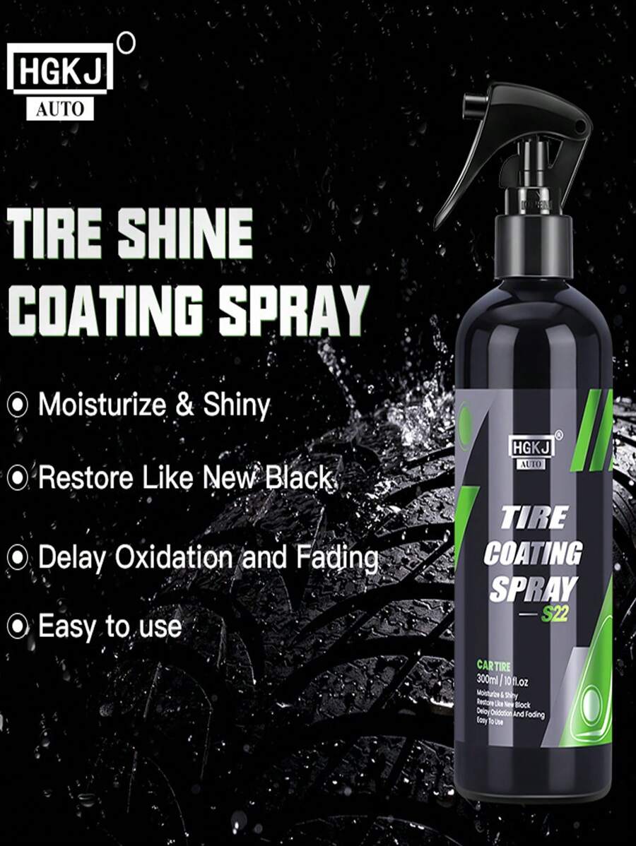 HGKJ-S22 Car Tire Shine Coating Spray, Tyre Plastic Rubber Wheel ...