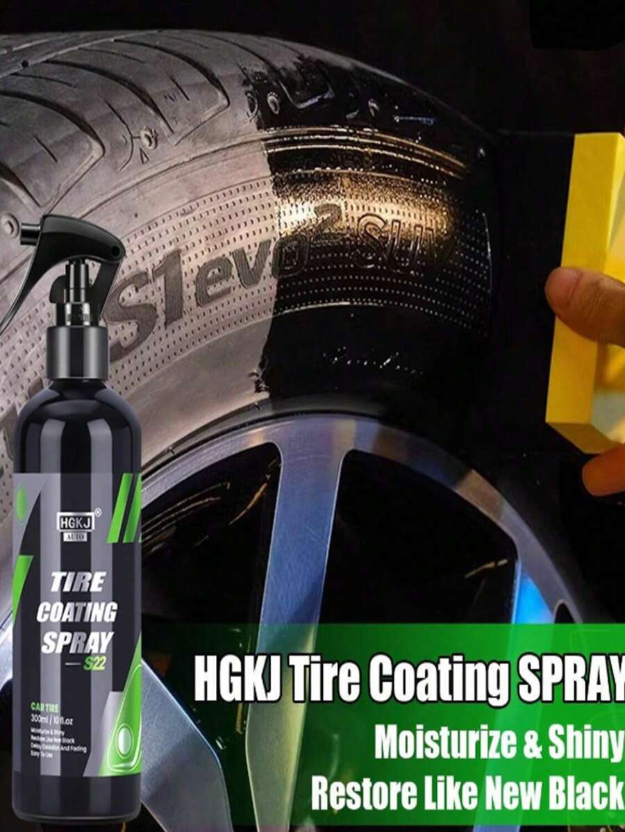 HGKJ HGKJ-S22 Car Tire Shine Coating Spray, Tyre Plastic Rubber Wheel ...