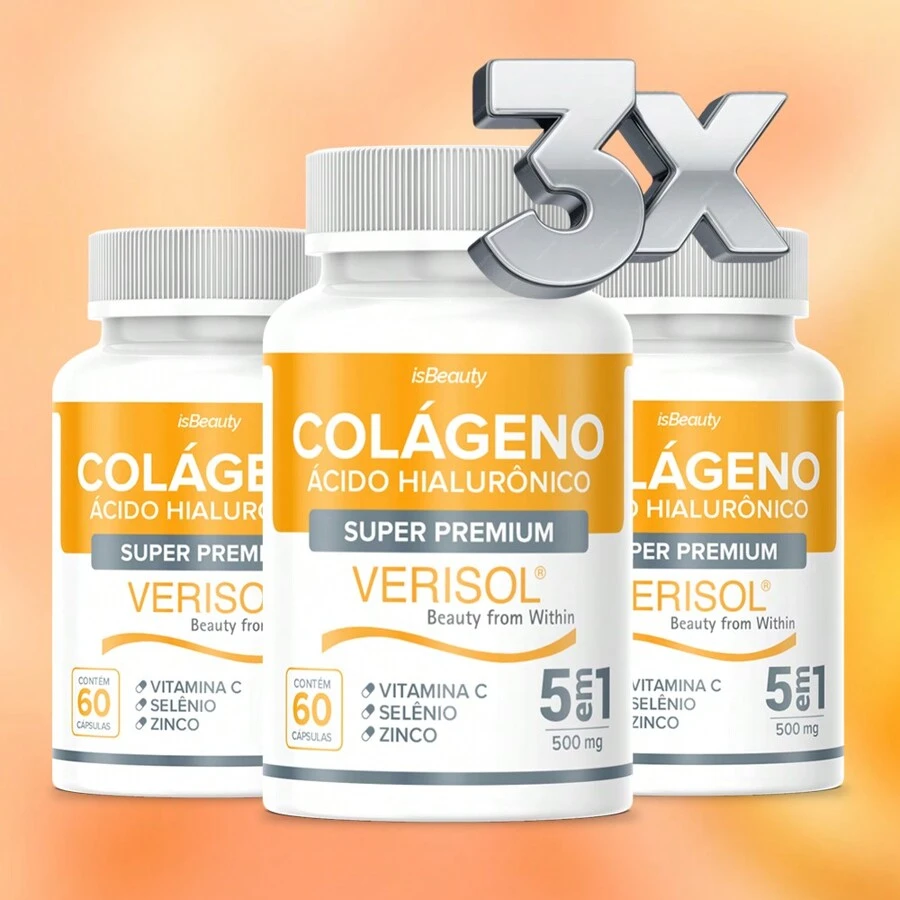 Kit 3 Colágeno Hidrolisado Verisol Premium Original com Vitamina C ...