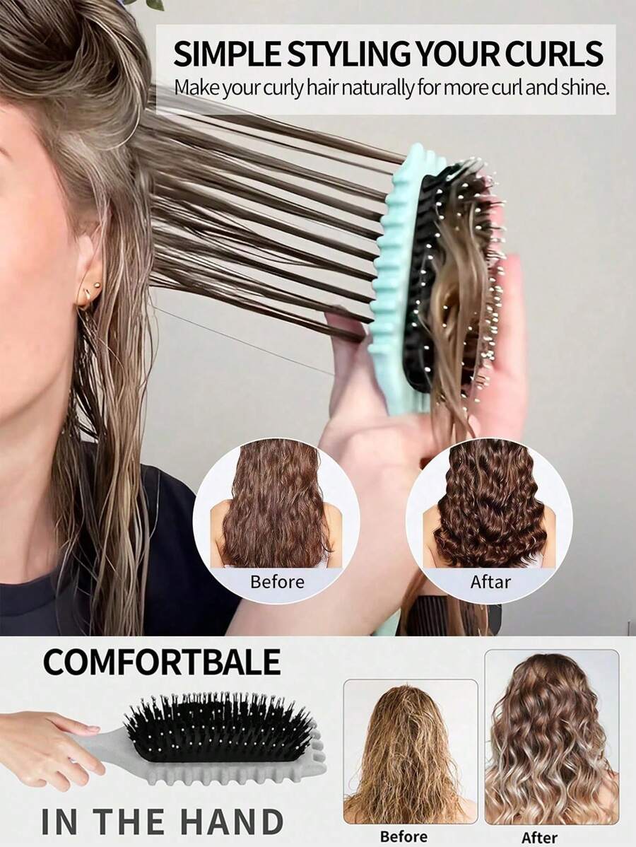 Brosse définissante de boucles, nouvelle brosse à cheveux bouclés 2025 ...