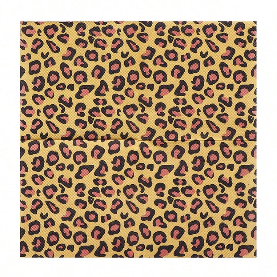 1 Pack (20 Sheets) Leopard Print Paper Napkins, Disposable Paper Party ...