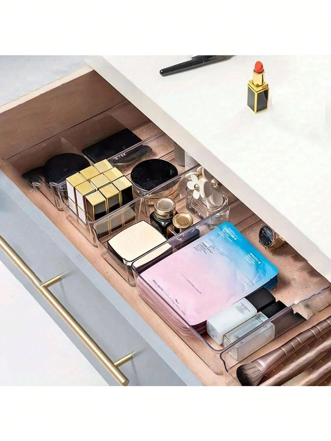 1/9/25PCS Clear Plastic Drawer Organizers Set, 4-Size Versatile ...