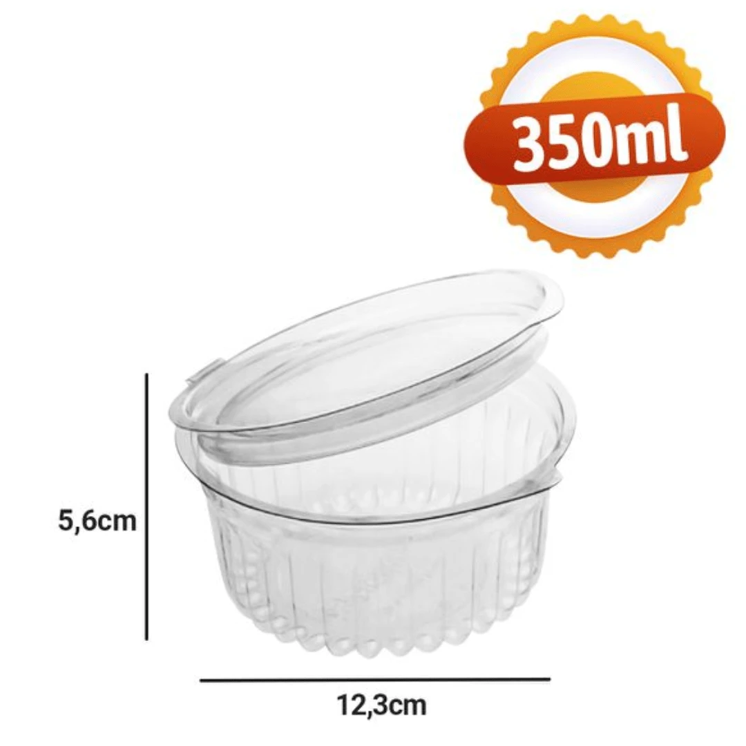 Round Pot With Hinged Lid 350ml G750M Galvanotek W/10 Units | SHEIN USA