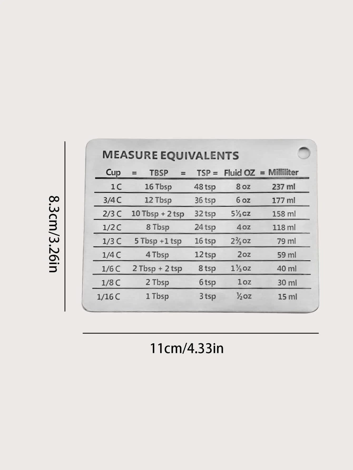 1pc Measurement Conversion Chart Refrigerator Magnet, Baking Measuring ...