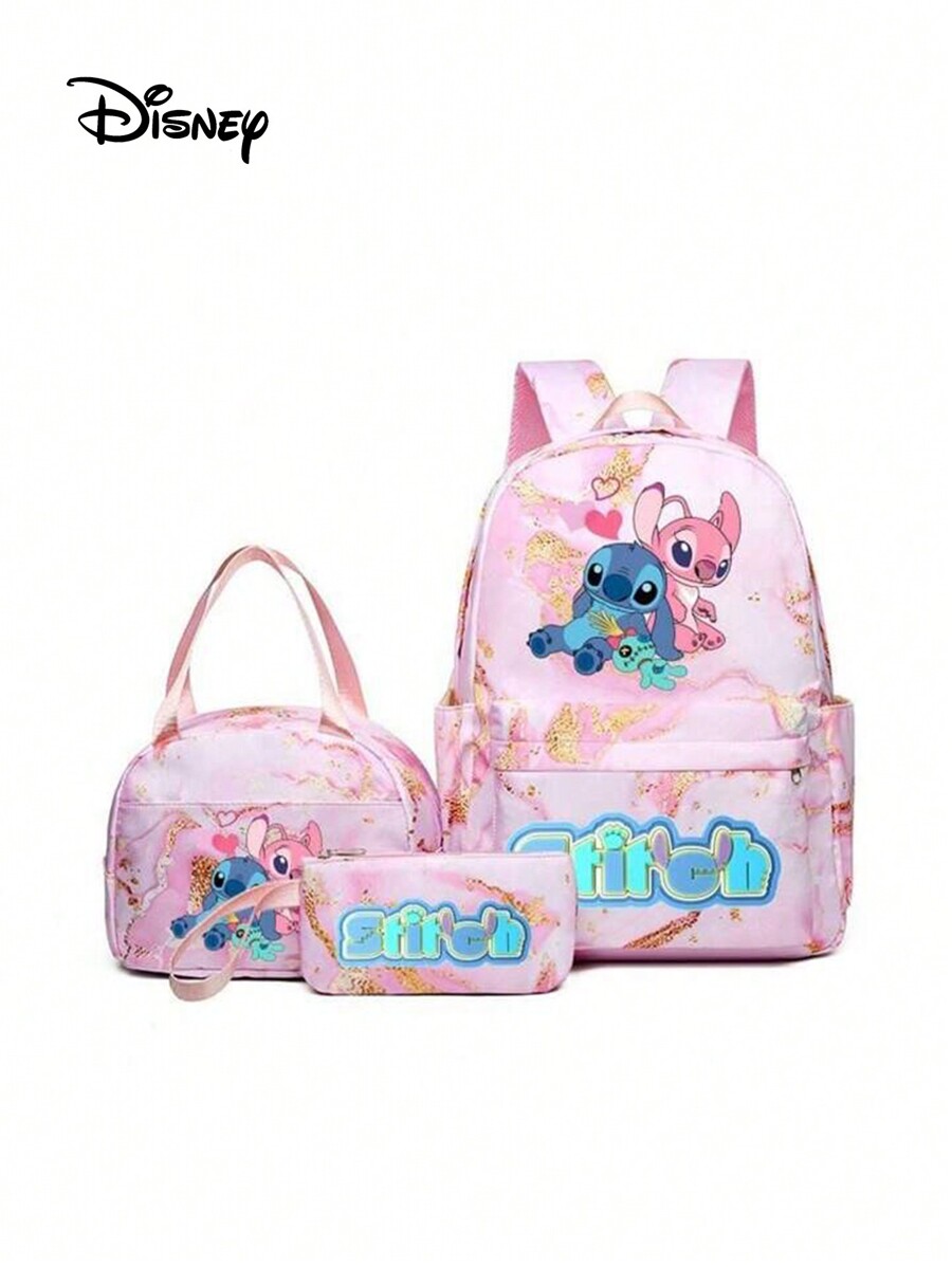 Disney Disney Stitch Series Cartoon Three Pieces Backpack, Waterproof ...