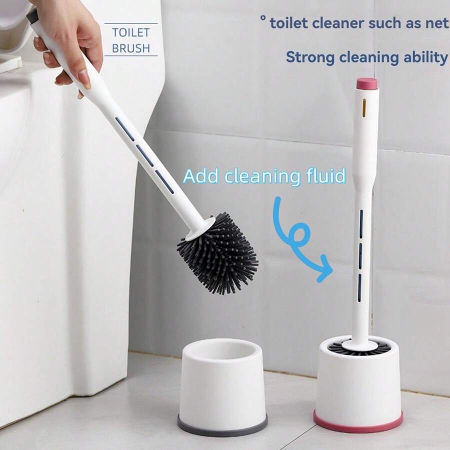 New Toilet Brush With Spray Nozzle For Home, All-Angle Scrub Toilet ...
