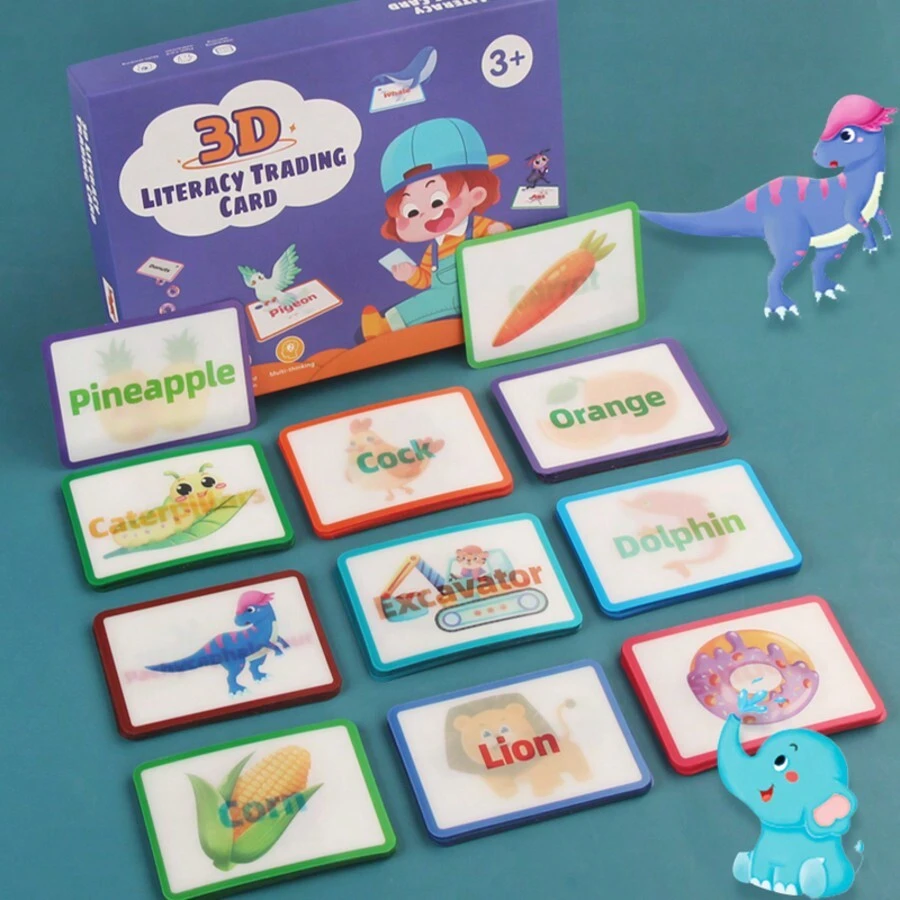 Cartes éclairs éducatives 3D pour l'éducation précoce des enfants ...
