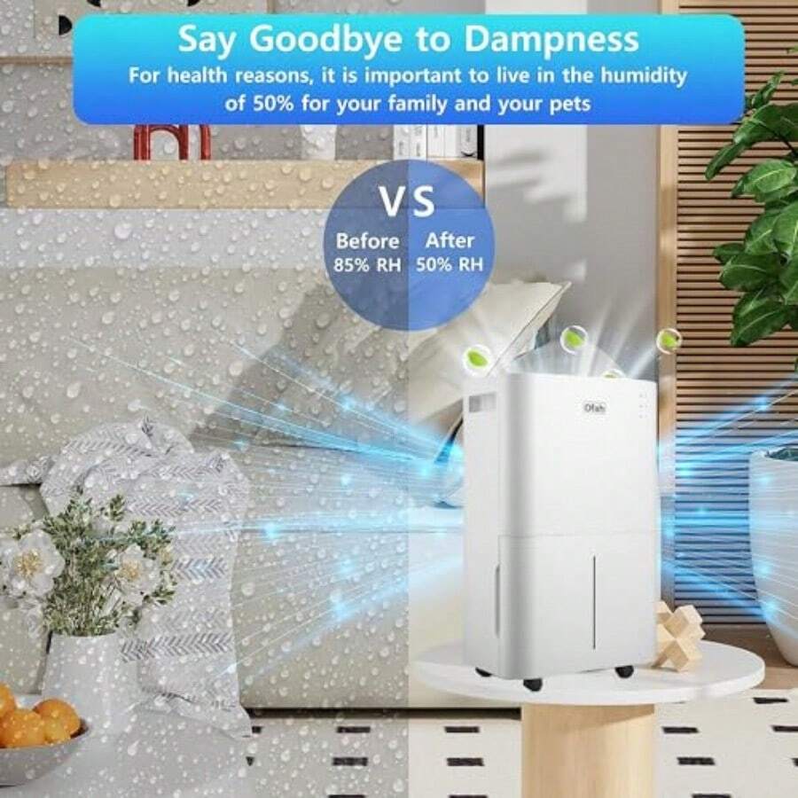 12L Day Dehumidifier With Laundry Ying Mode Auto Humidity Sensor ...