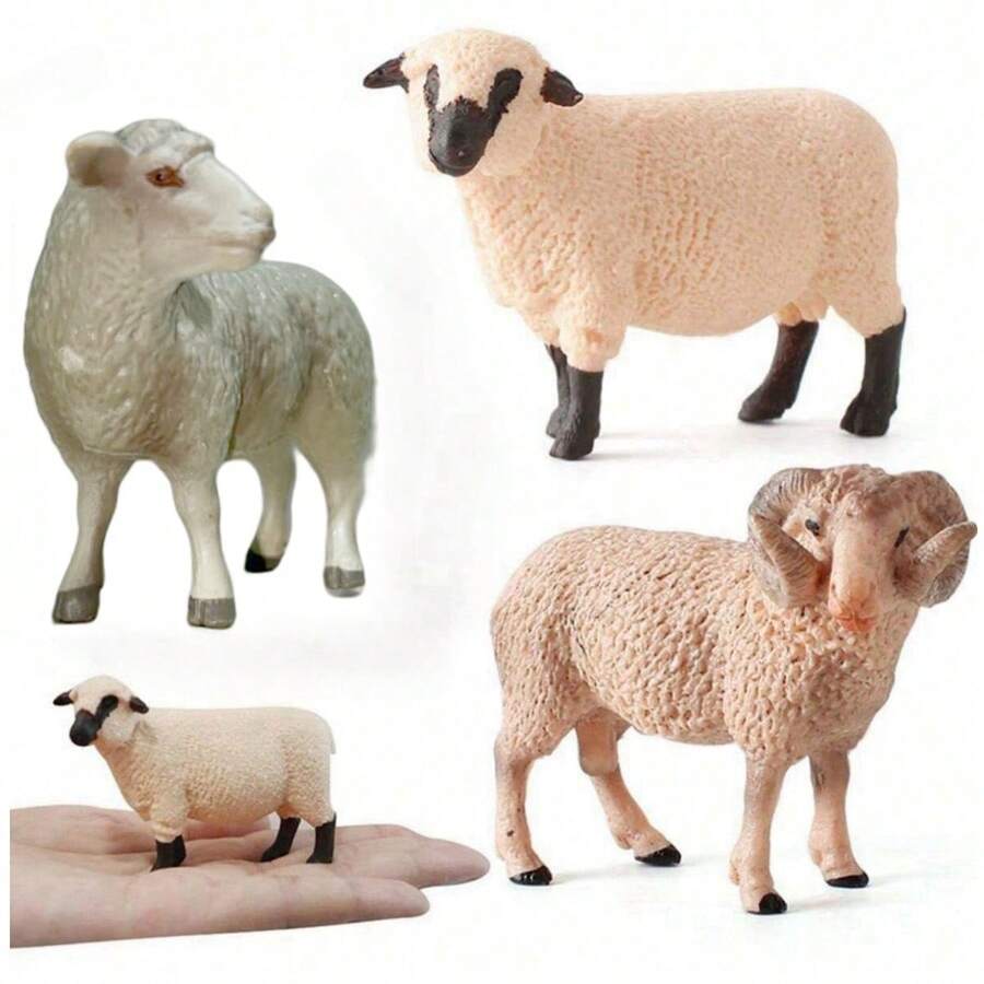 Modello realistico di pecora, pecora Merino Shropshire con corna ricce ...