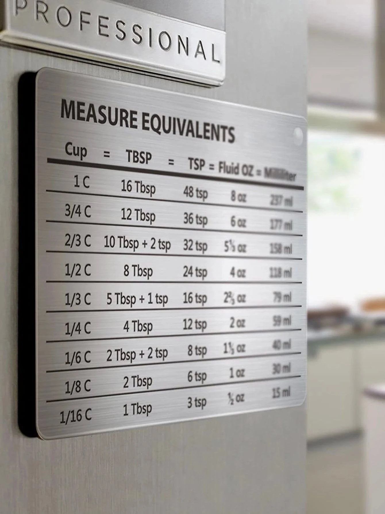 1pc Measurement Conversion Chart Refrigerator Magnet, Baking Measuring ...