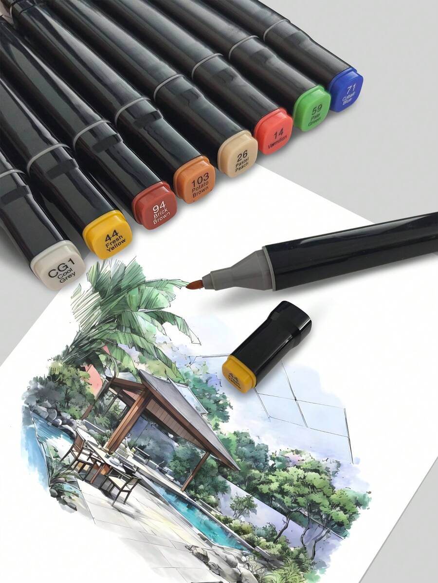 Customizable, Can Customize Text, 1/48/80pcs Color Marker Pens, Double ...