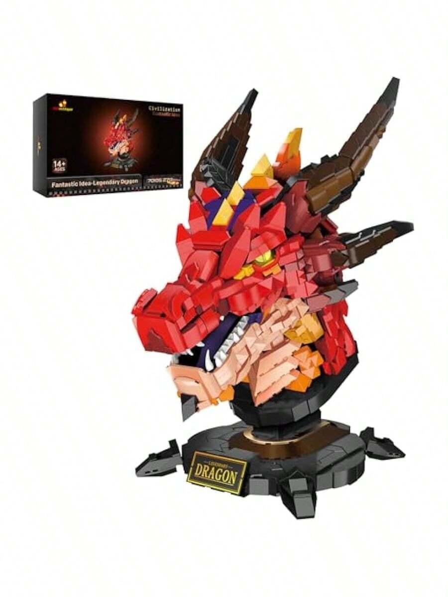 Agon Building Toy Set Fire Agon Head Model Collectible Display Fantasy ...