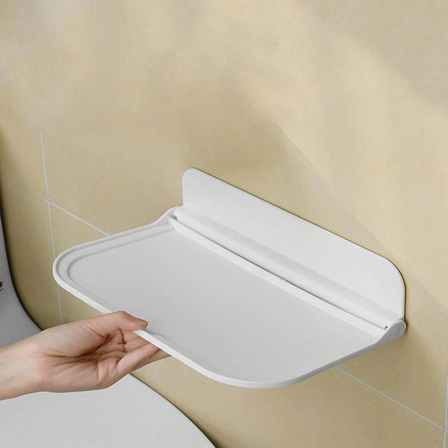 Foldable Plastic Floating Shelf, Wall-Mounted Bathroom, Kitchen ...