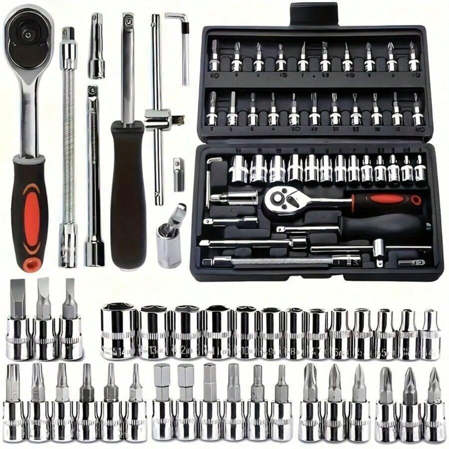 46-In-1 Ultimate Mechanic Repair Tool Kit - Advanced Ratchet Torque ...