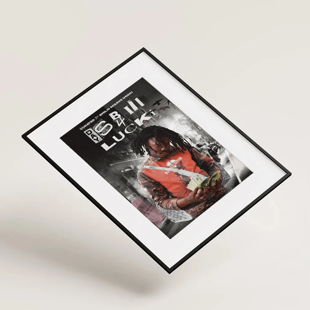 1ชิ้น ศิลปะผนัง Hip-Hop Rapper-LUCKI-DAYS B4, การตกแต่งอัลบั้มเพลงที่มี ...