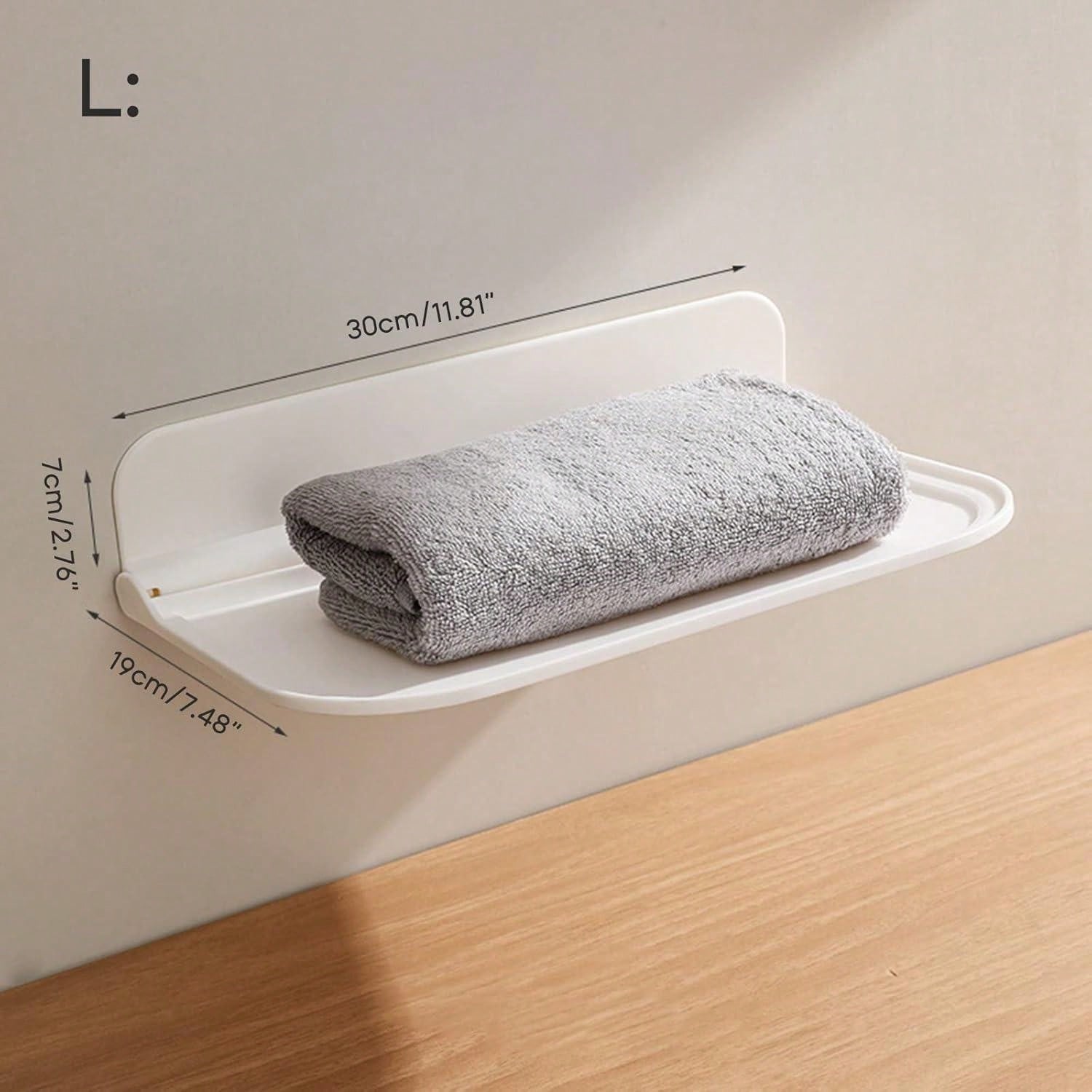 Foldable Plastic Floating Shelf, Wall-Mounted Bathroom, Kitchen ...