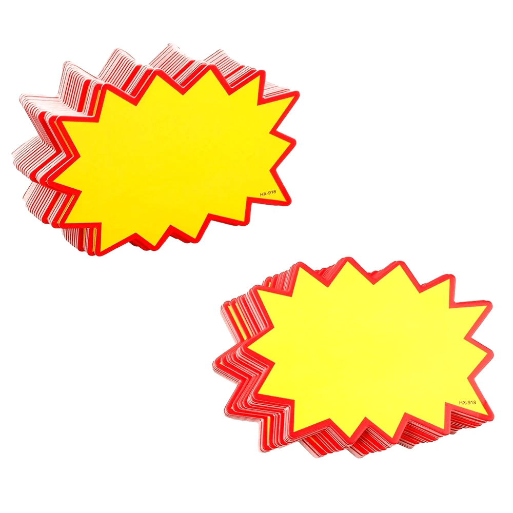 100pcs Mini Size Retail Price Signs Yellow Burst Price Tags, Blank Star ...